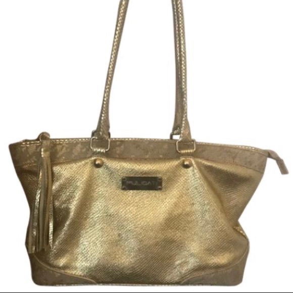 Pulicati | Bags | 35 Made In Italy Pulicati Gold Leather Large Tote Bag ...